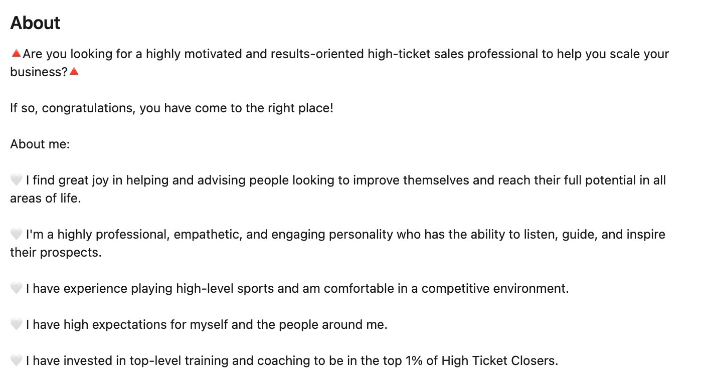 Top 6 LinkedIn Summary Examples For Sales Pros - Expandi - Expandi